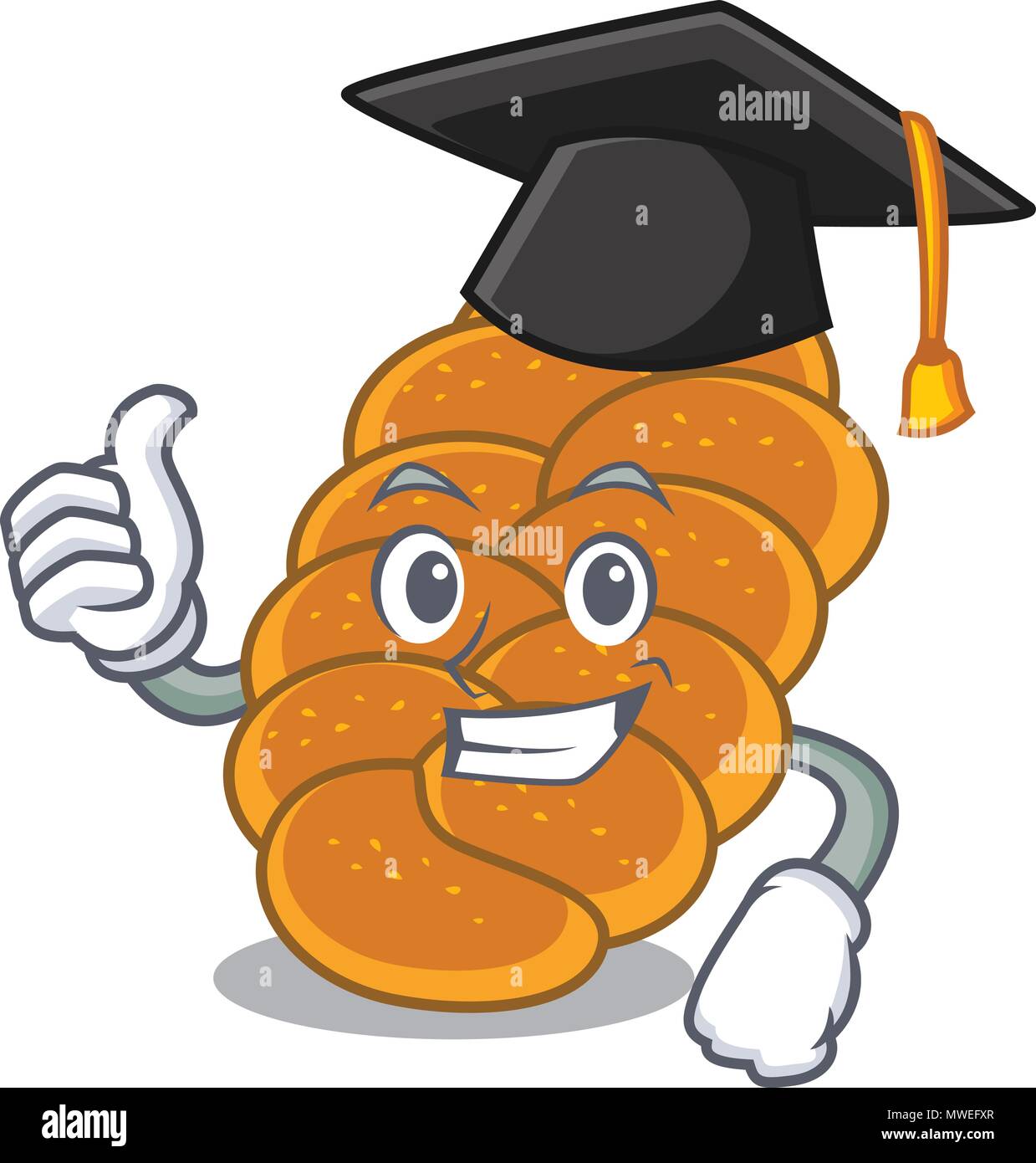 Graduation challah character cartoon style Stock Vector Image & Art - Alamy