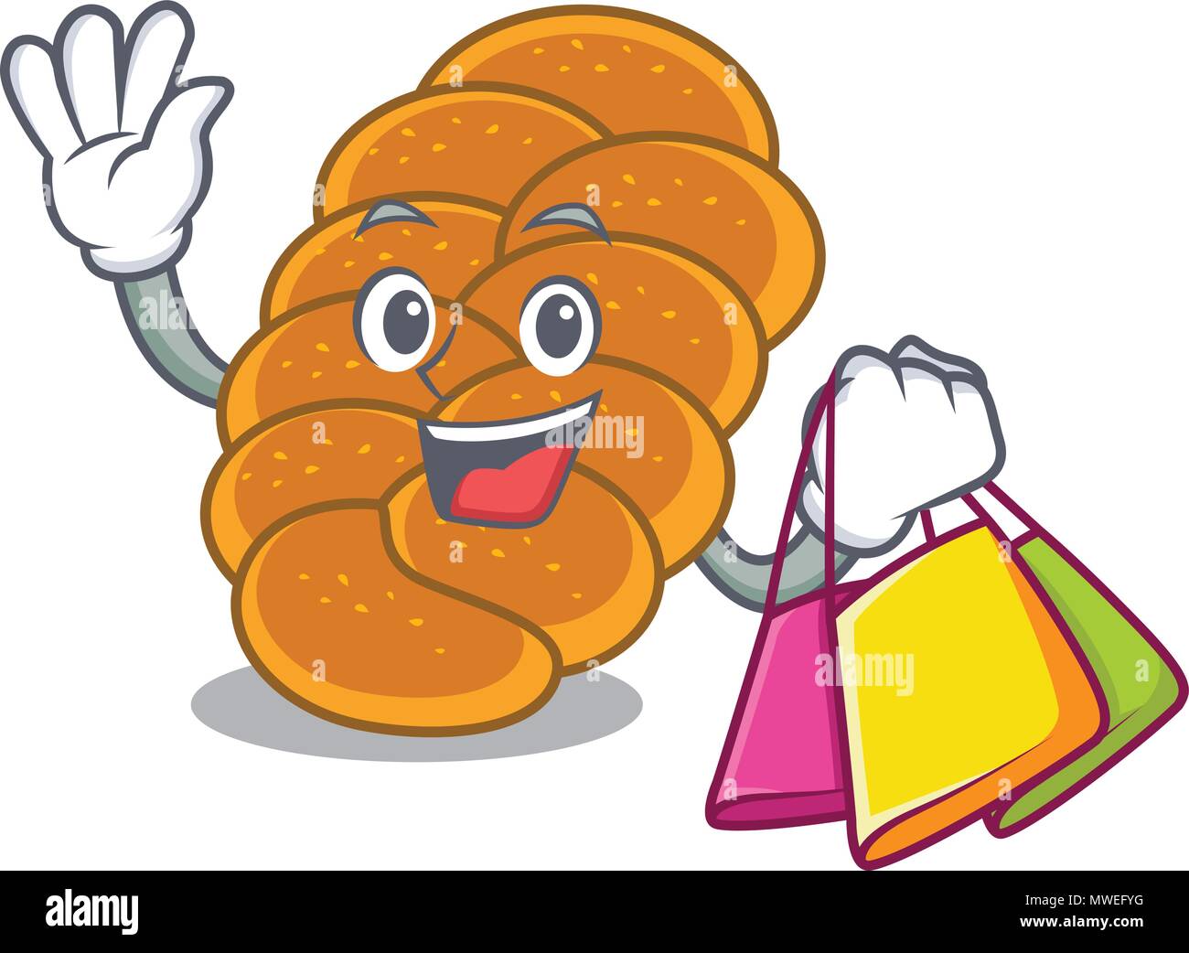 Shopping challah character cartoon style Stock Vector Image & Art - Alamy