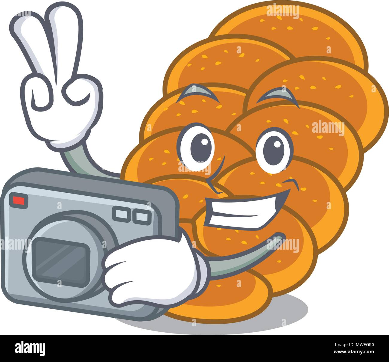 Photographer challah mascot cartoon style Stock Vector Image & Art - Alamy