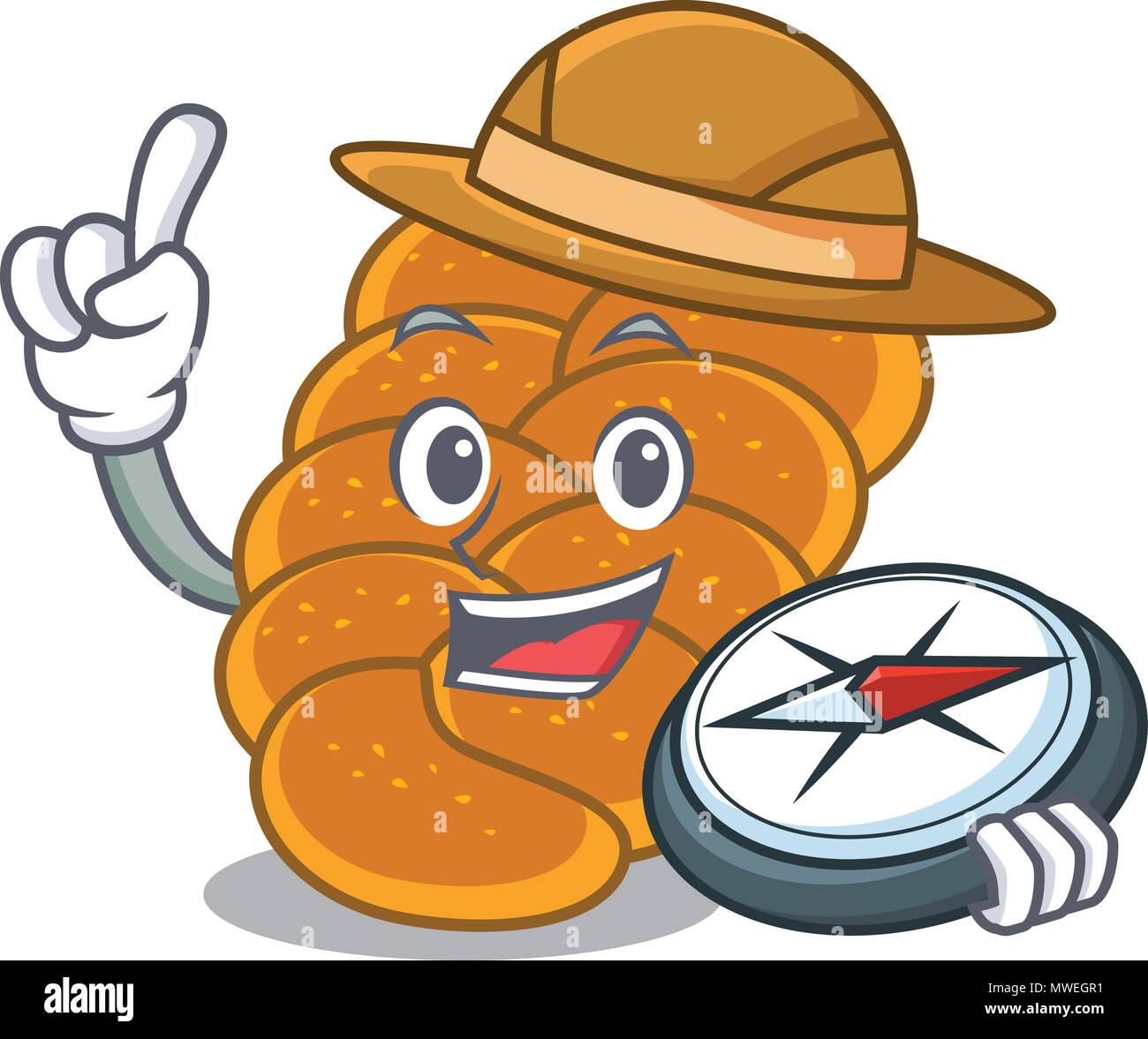 Explorer challah mascot cartoon style Stock Vector Image & Art - Alamy