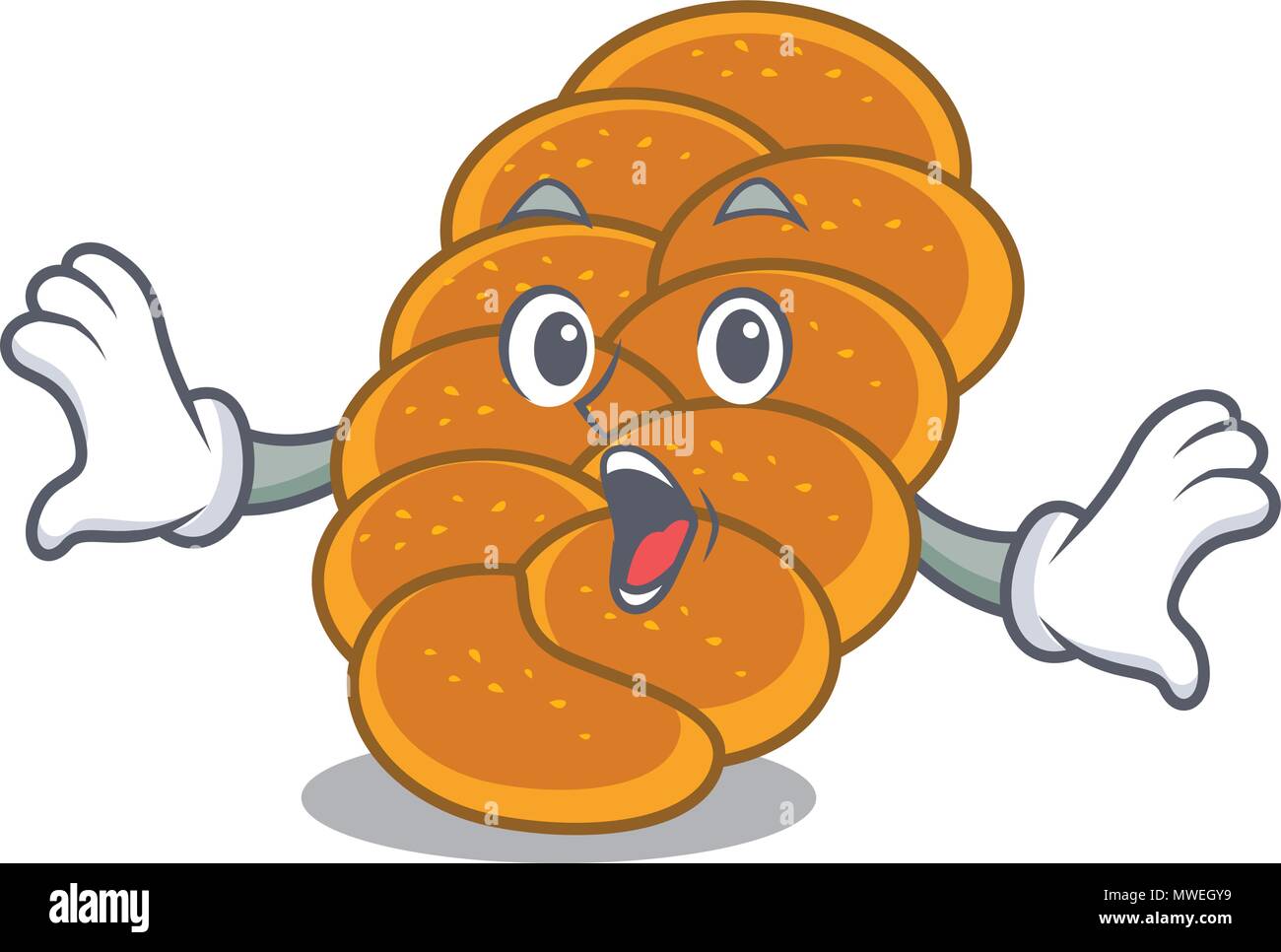 Surprised challah mascot cartoon style Stock Vector Image & Art - Alamy