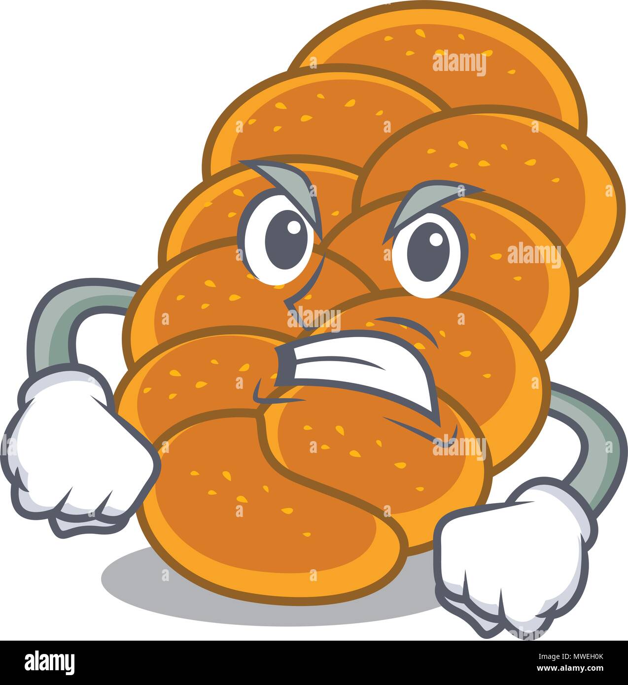 Angry challah mascot cartoon style Stock Vector Image & Art - Alamy