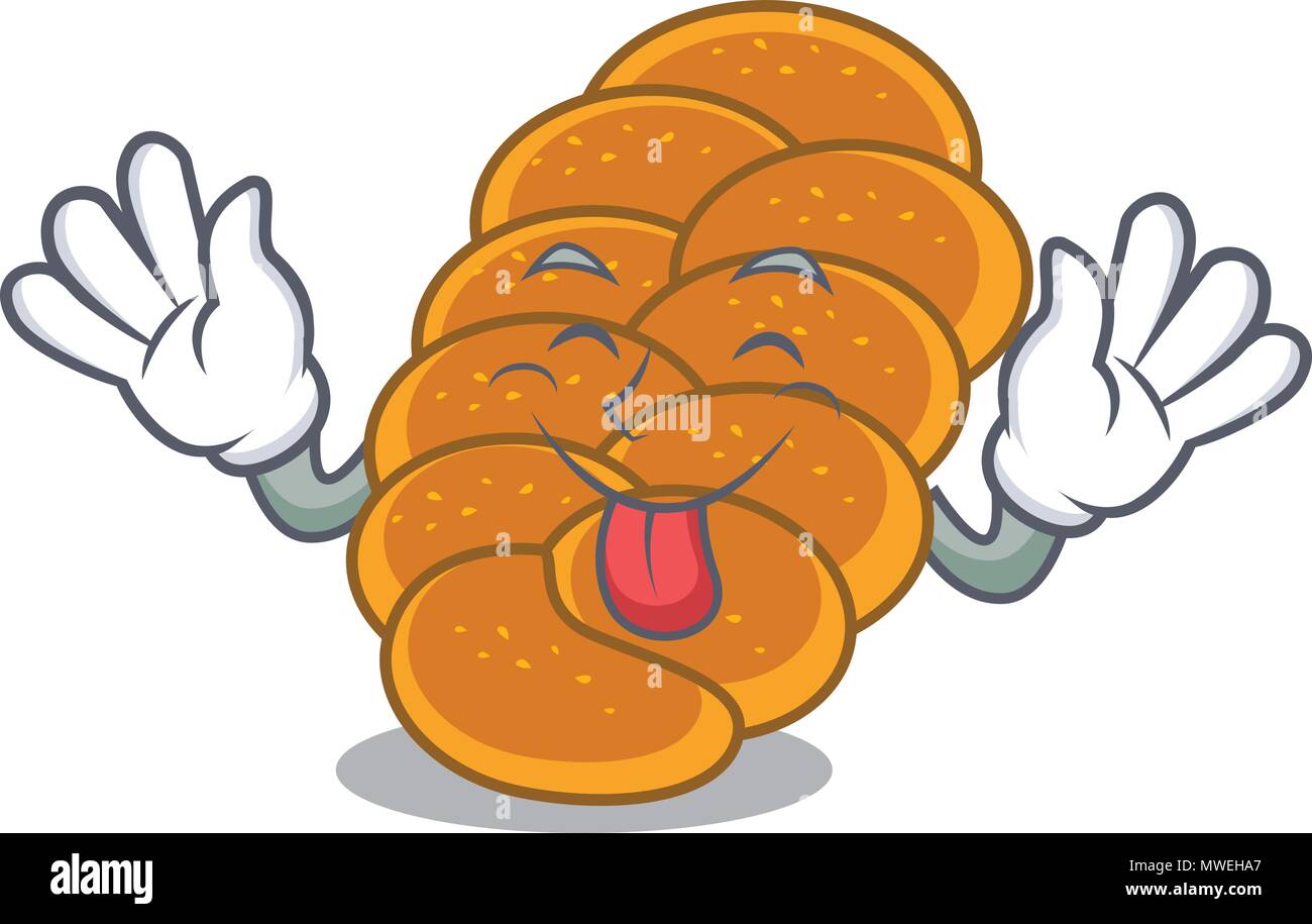 Tongue out challah mascot cartoon style Stock Vector Image & Art - Alamy