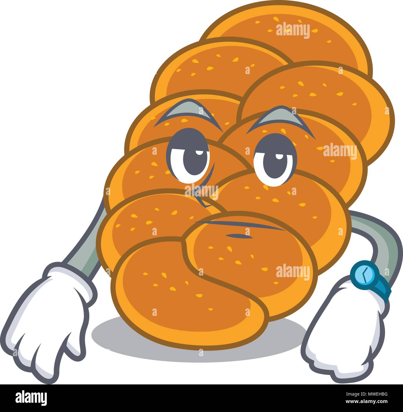 Waiting challah mascot cartoon style Stock Vector Image & Art - Alamy