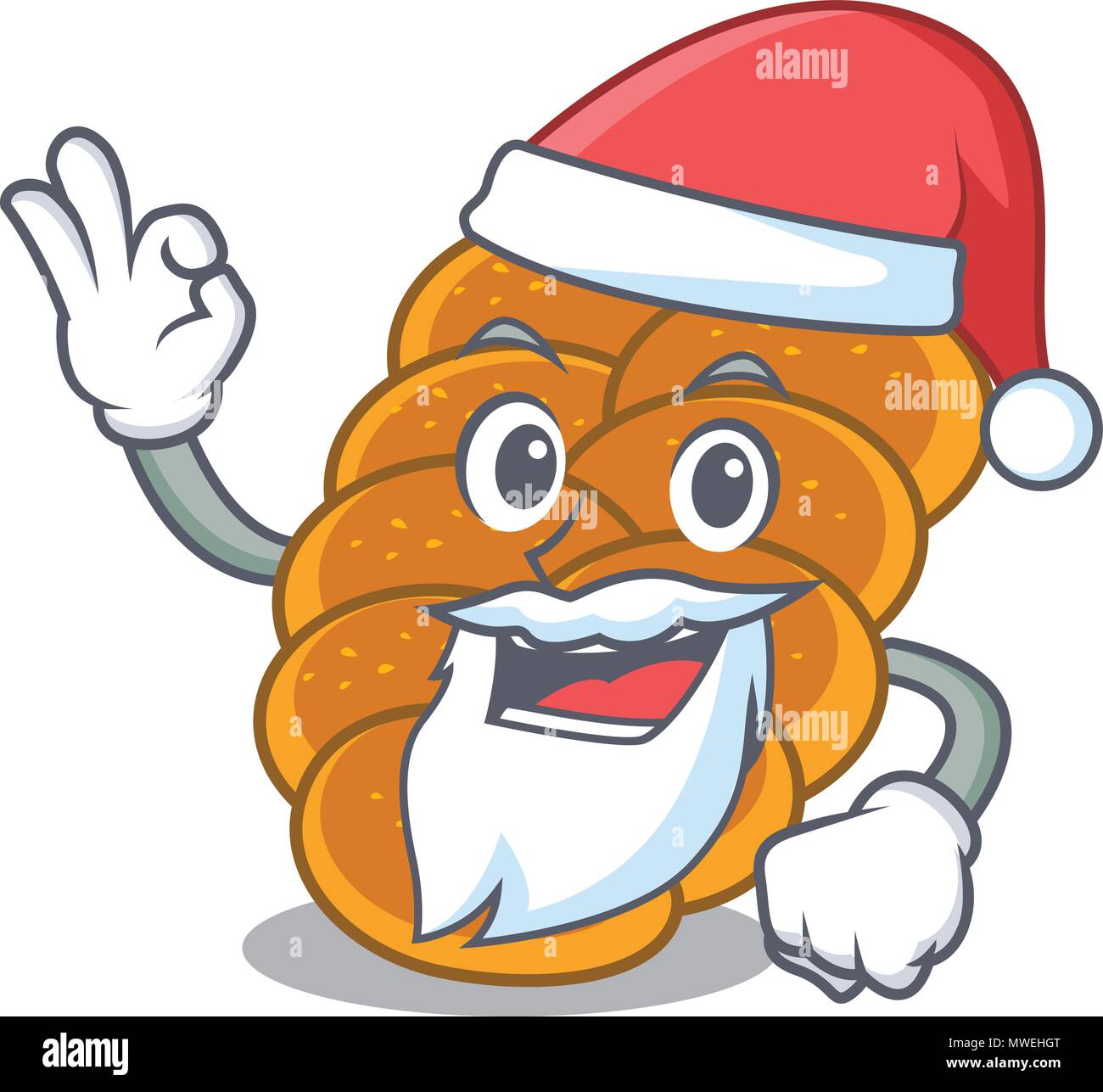 Santa challah mascot cartoon style Stock Vector Image & Art - Alamy