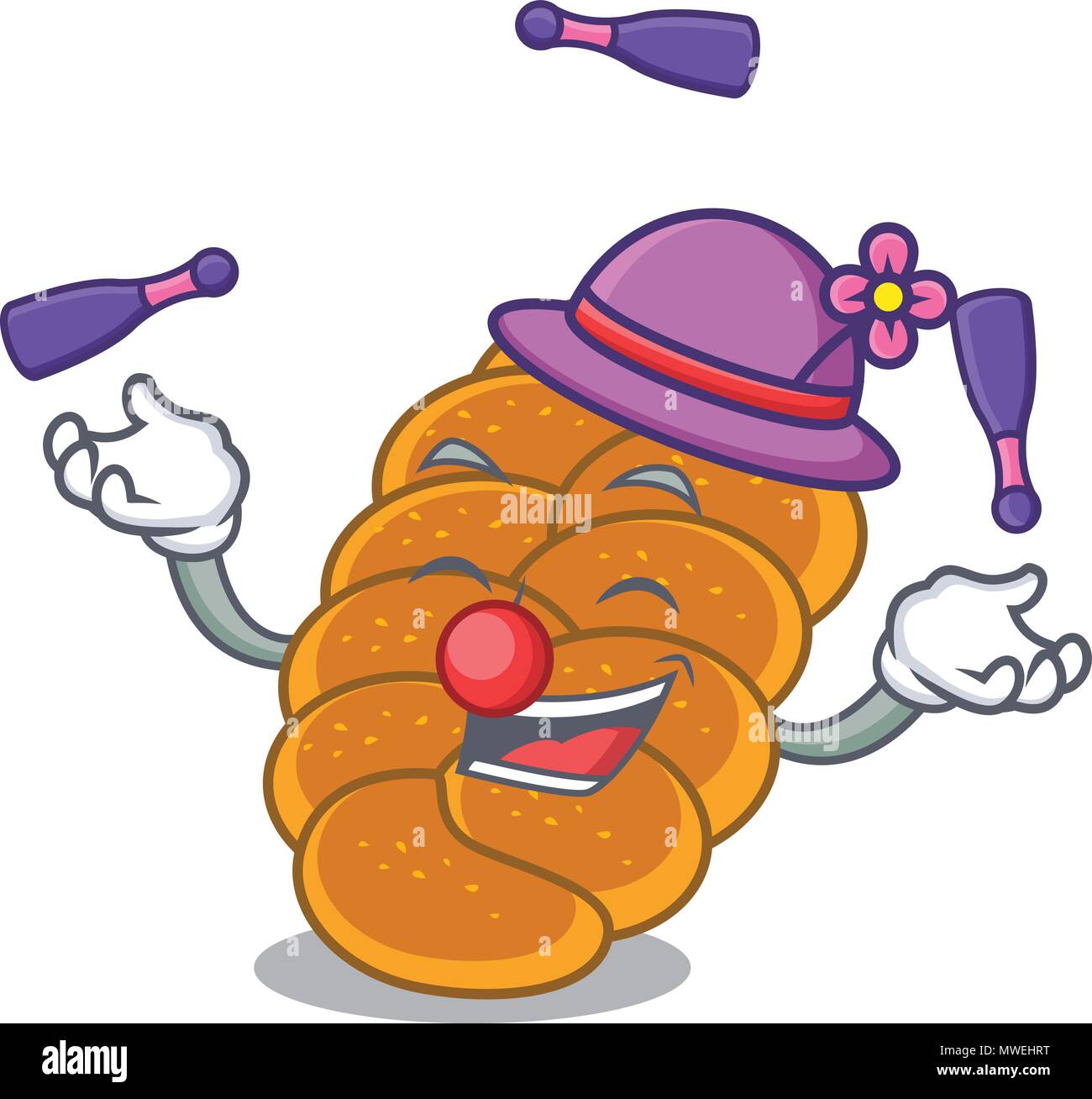 Juggling challah mascot cartoon style Stock Vector Image & Art - Alamy