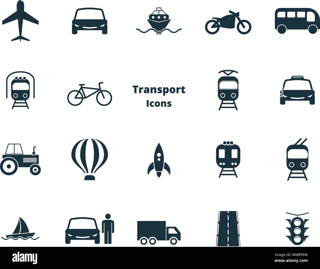 Set vector transport icons collection in flat design. City transport ...