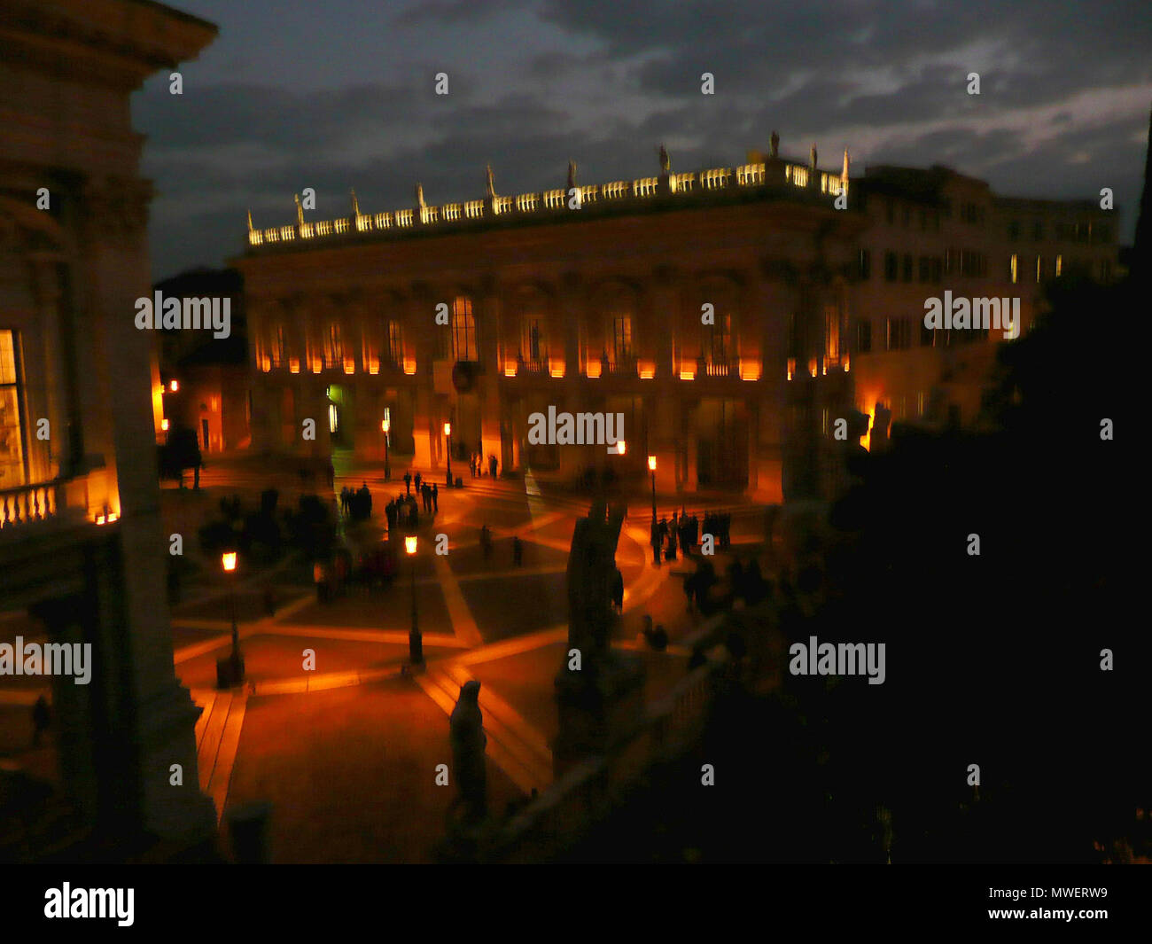 . Campidoglio in Rome, night . 2007. Warburg 109 Campidoglio notte ...