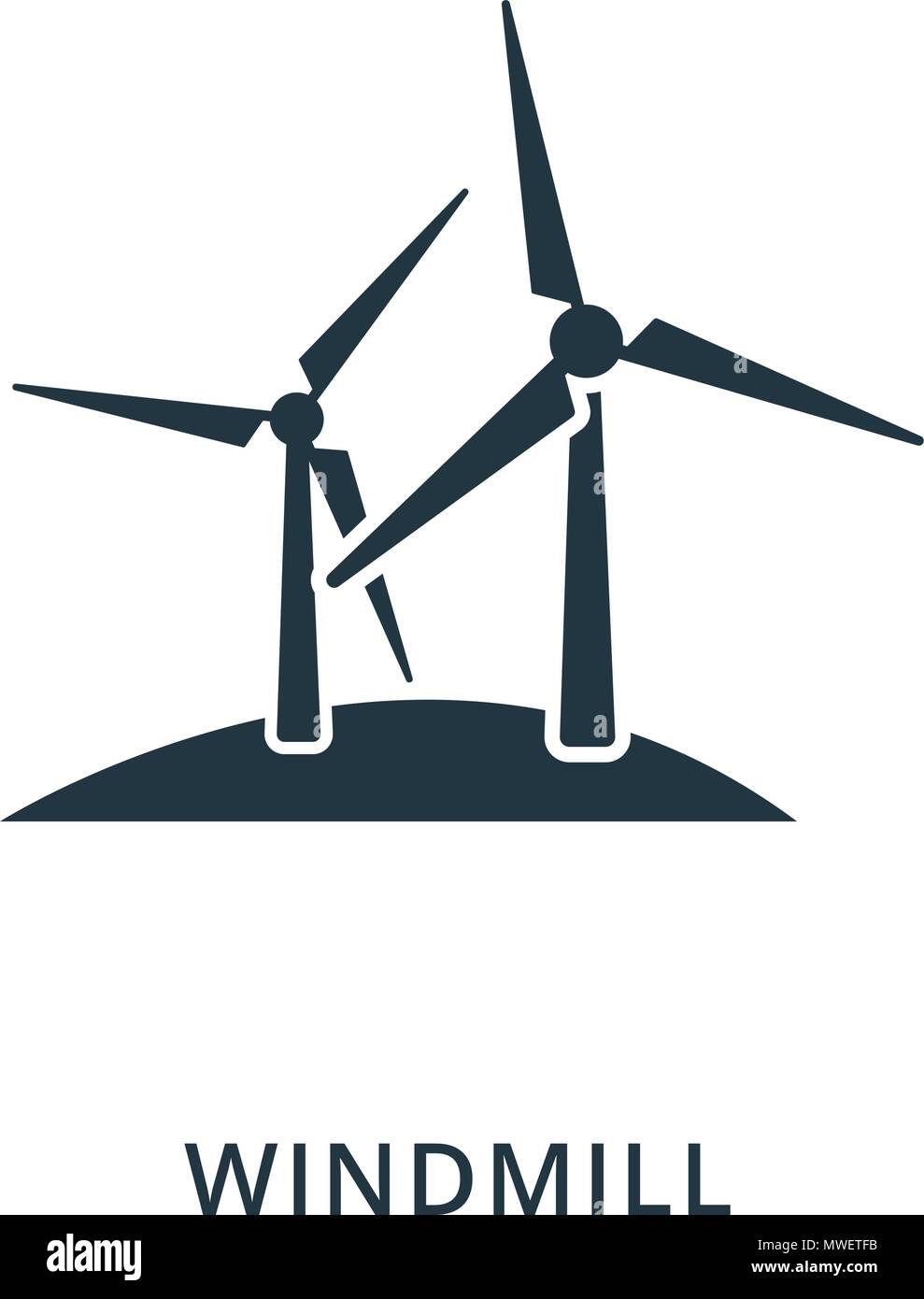 Windmill icon. Flat style icon design. UI. Illustration of windmill ...