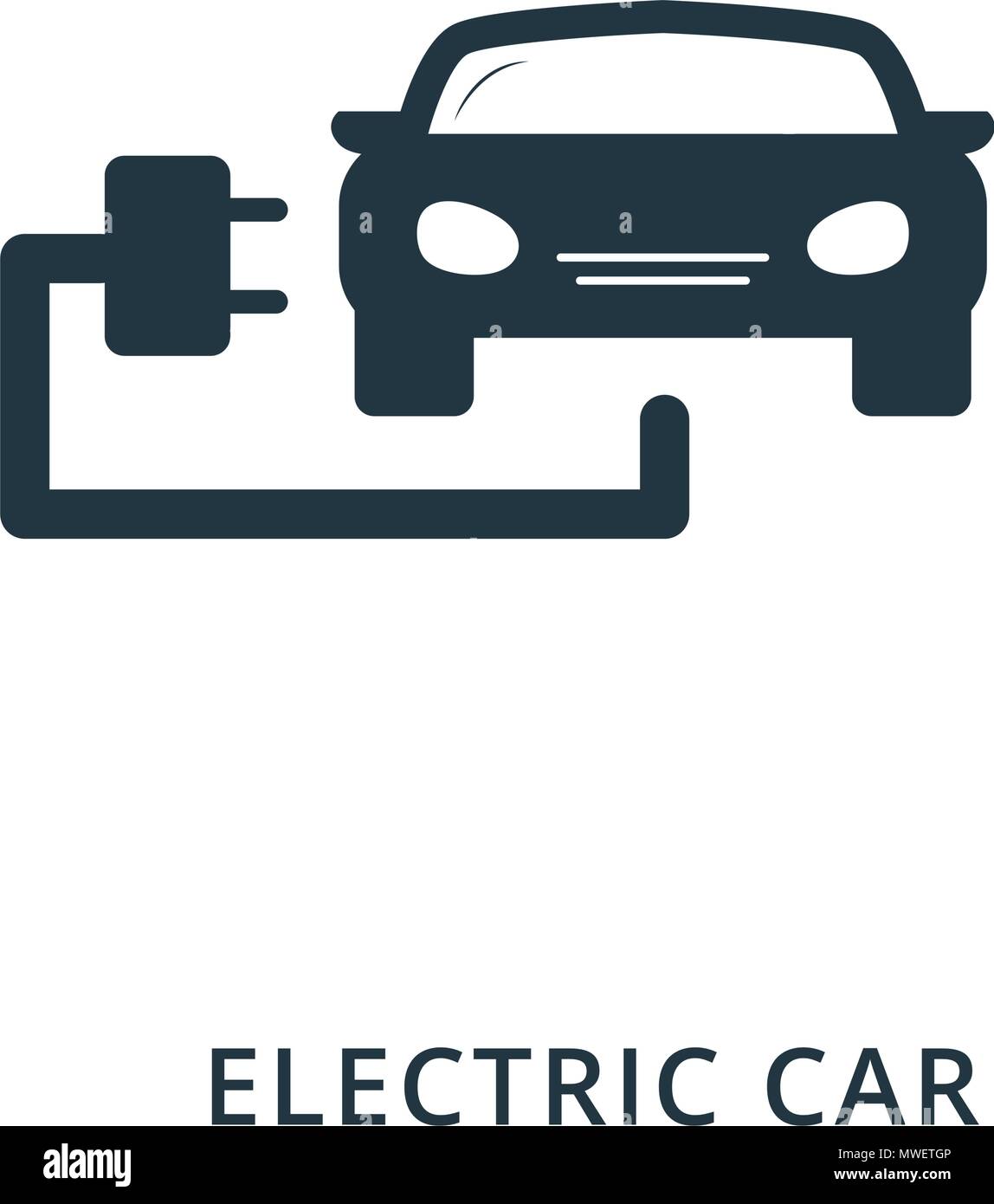Electric Car icon. Flat style icon design. UI. Illustration of electric ...