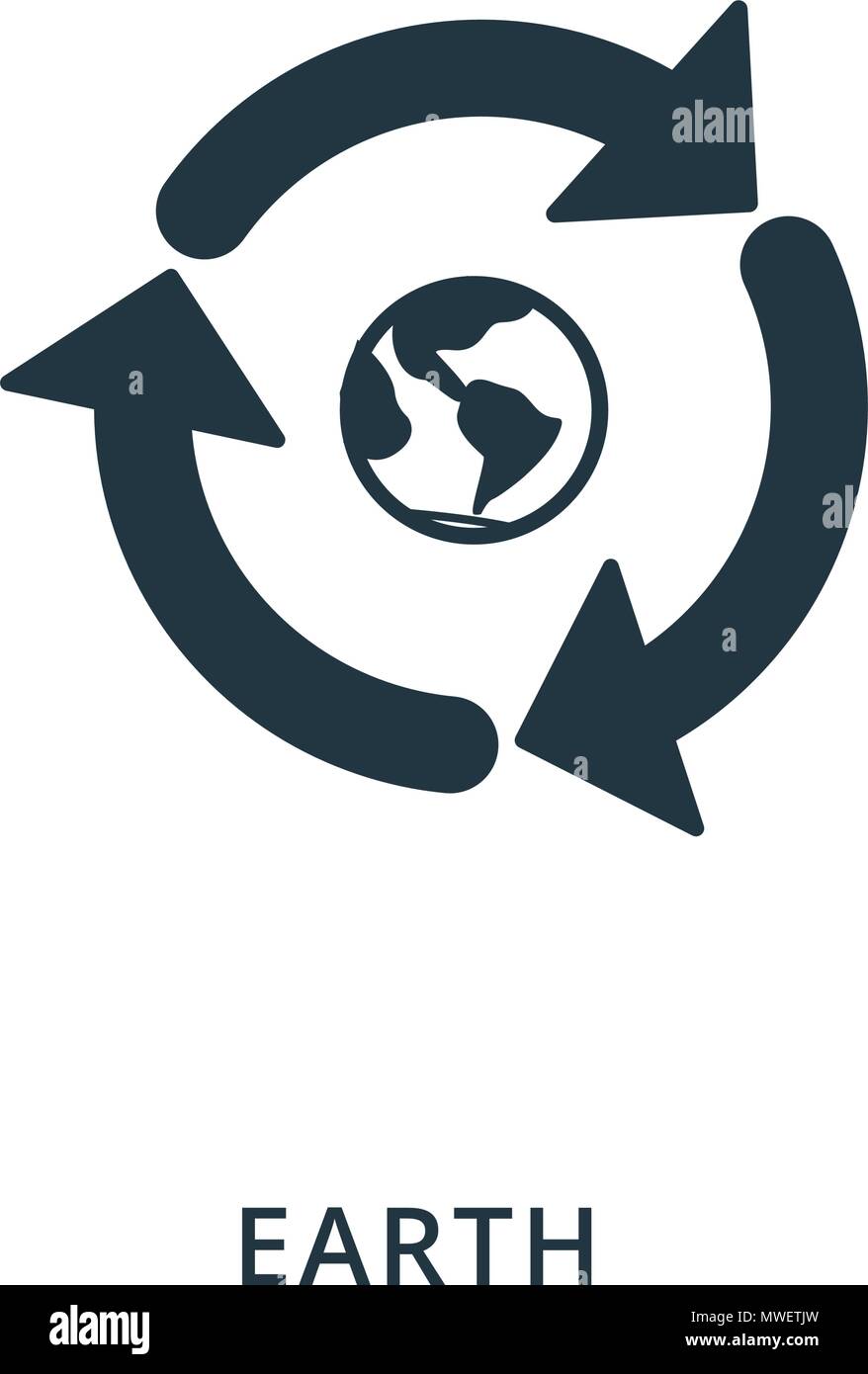 Earth icon. Flat style icon design. UI. Illustration of earth icon ...