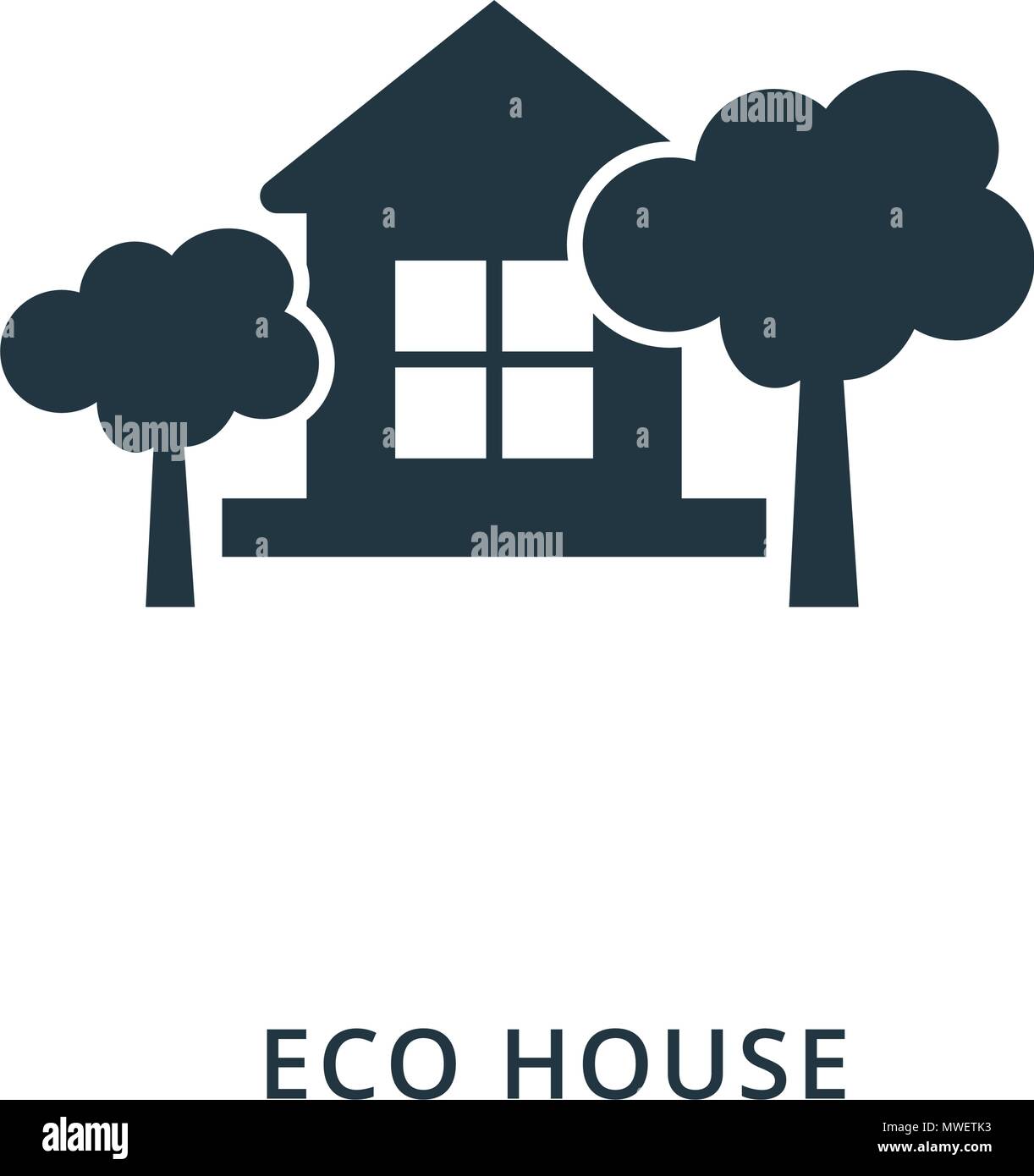Eco House icon. Flat style icon design. UI. Illustration of eco house ...