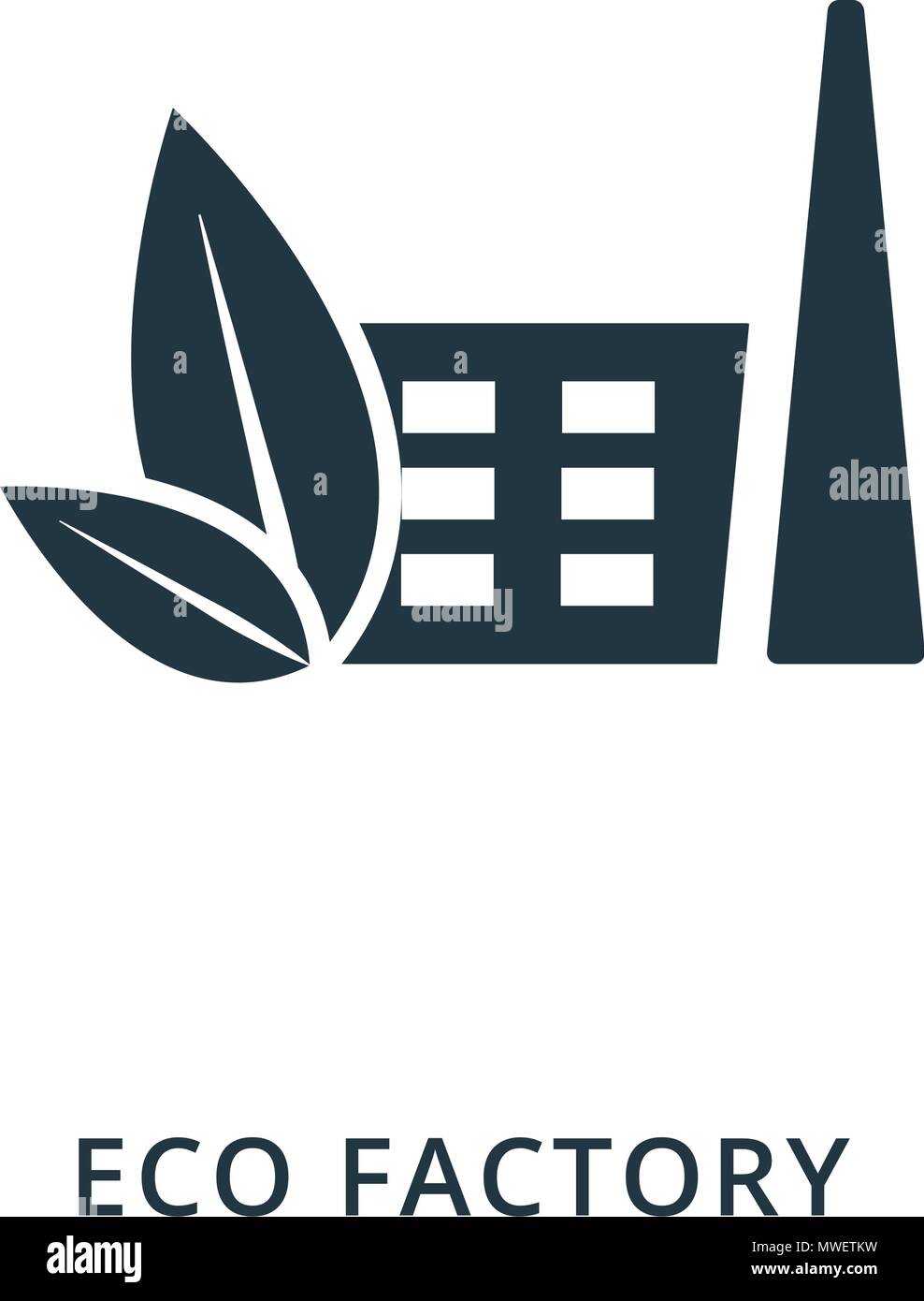 Eco Factory icon. Flat style icon design. UI. Illustration of eco ...