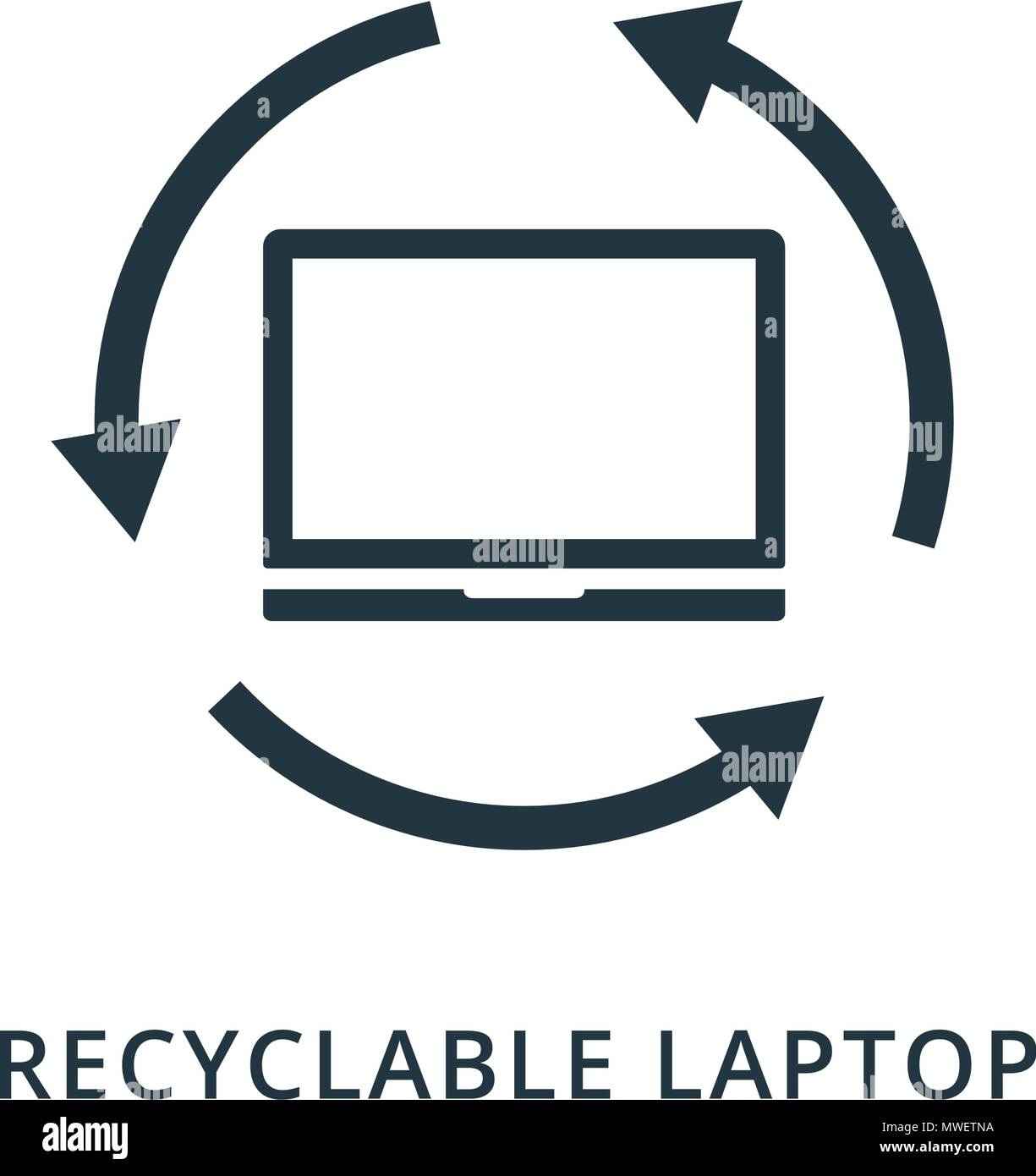 Recyclable Laptop icon. Flat style icon design. UI. Illustration of ... Recyclable Laptop icon. Flat style icon design. UI. Illustration of ...