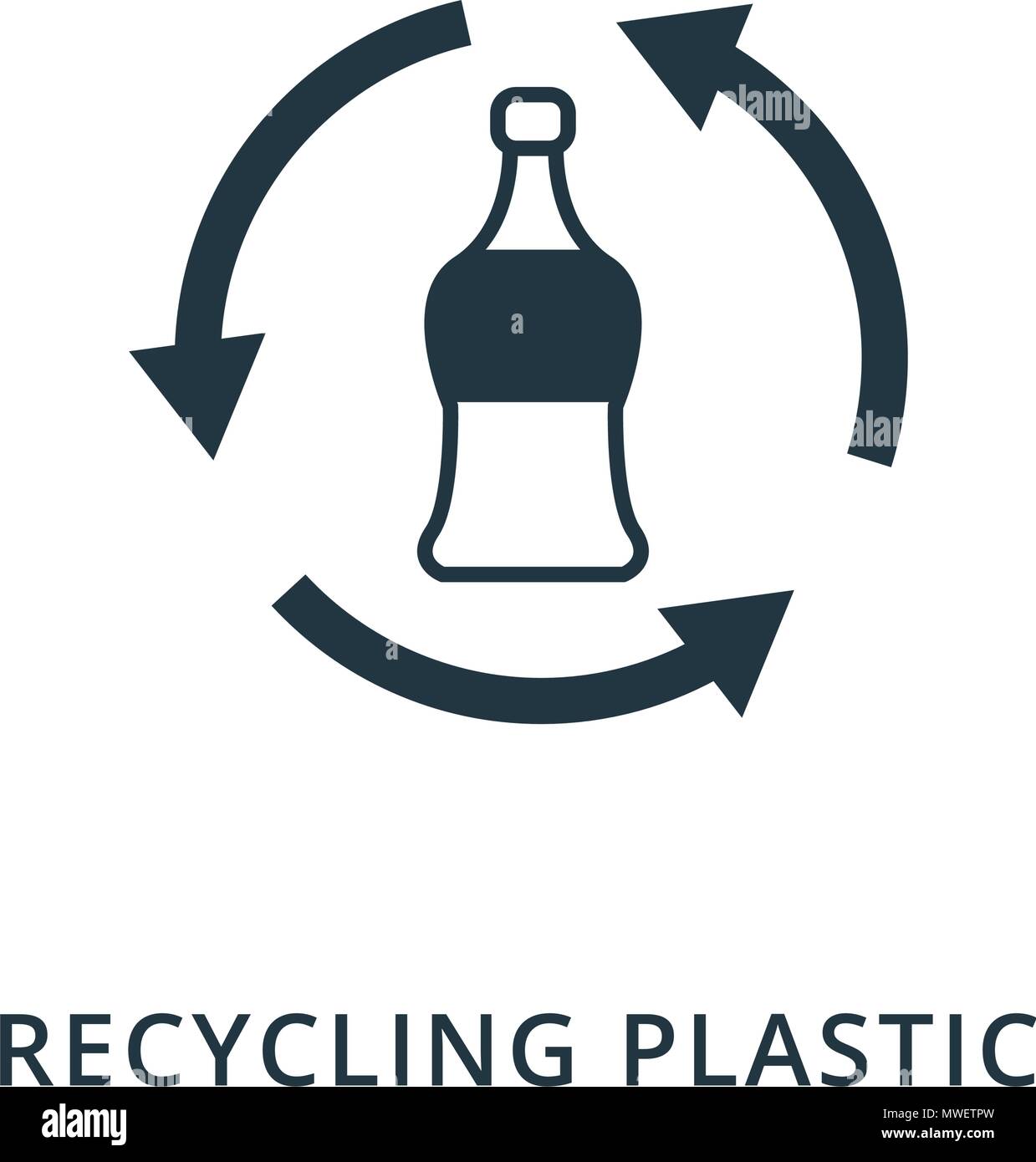 Recyclable Plastic icon. Flat style icon design. UI. Illustration of ...