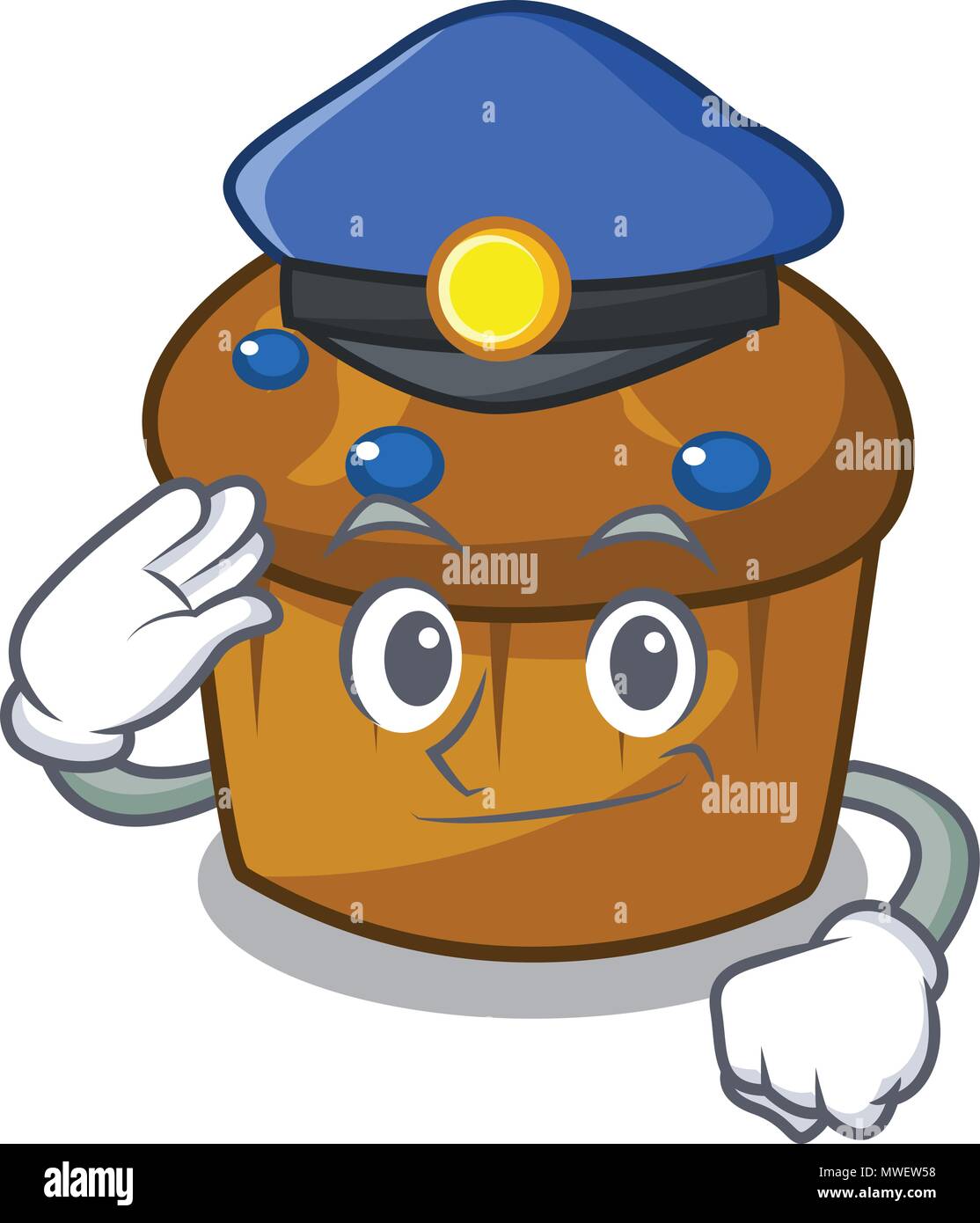 Police mufin blueberry character cartoon Stock Vector Image & Art - Alamy