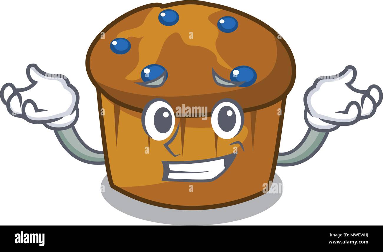 Grinning mufin blueberry character cartoon Stock Vector Image & Art - Alamy