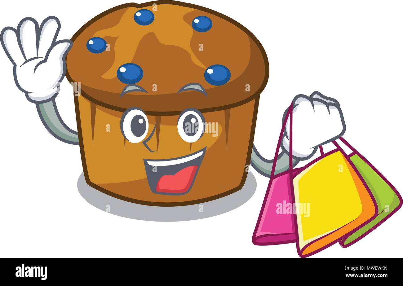 Shopping mufin blueberry character cartoon Stock Vector Image & Art - Alamy