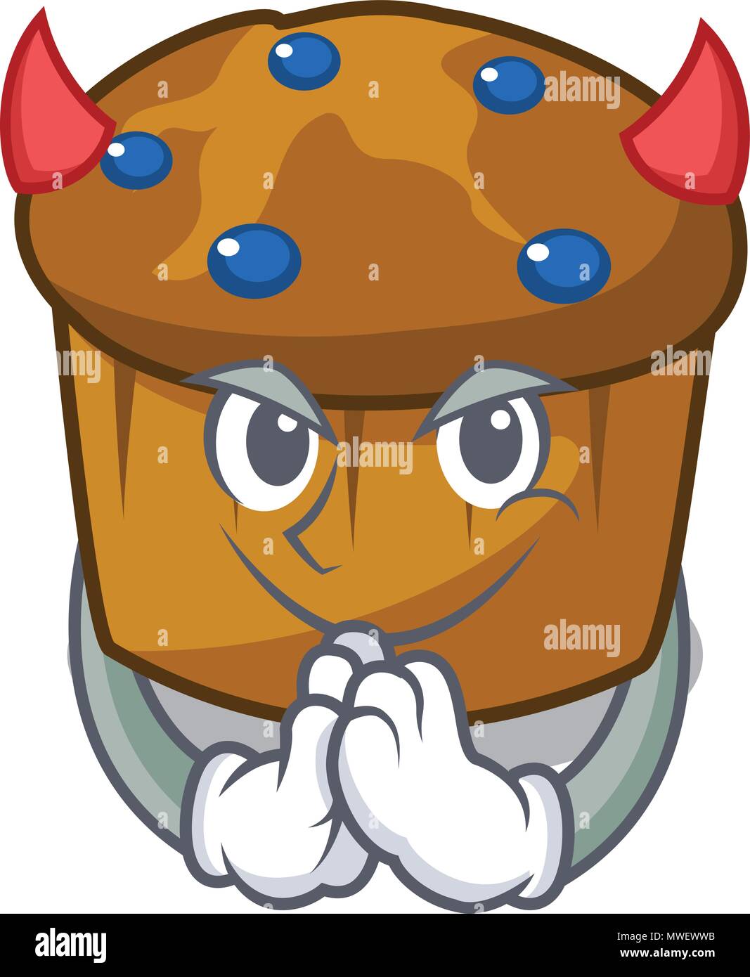 Devil mufin blueberry mascot cartoon Stock Vector Image & Art - Alamy