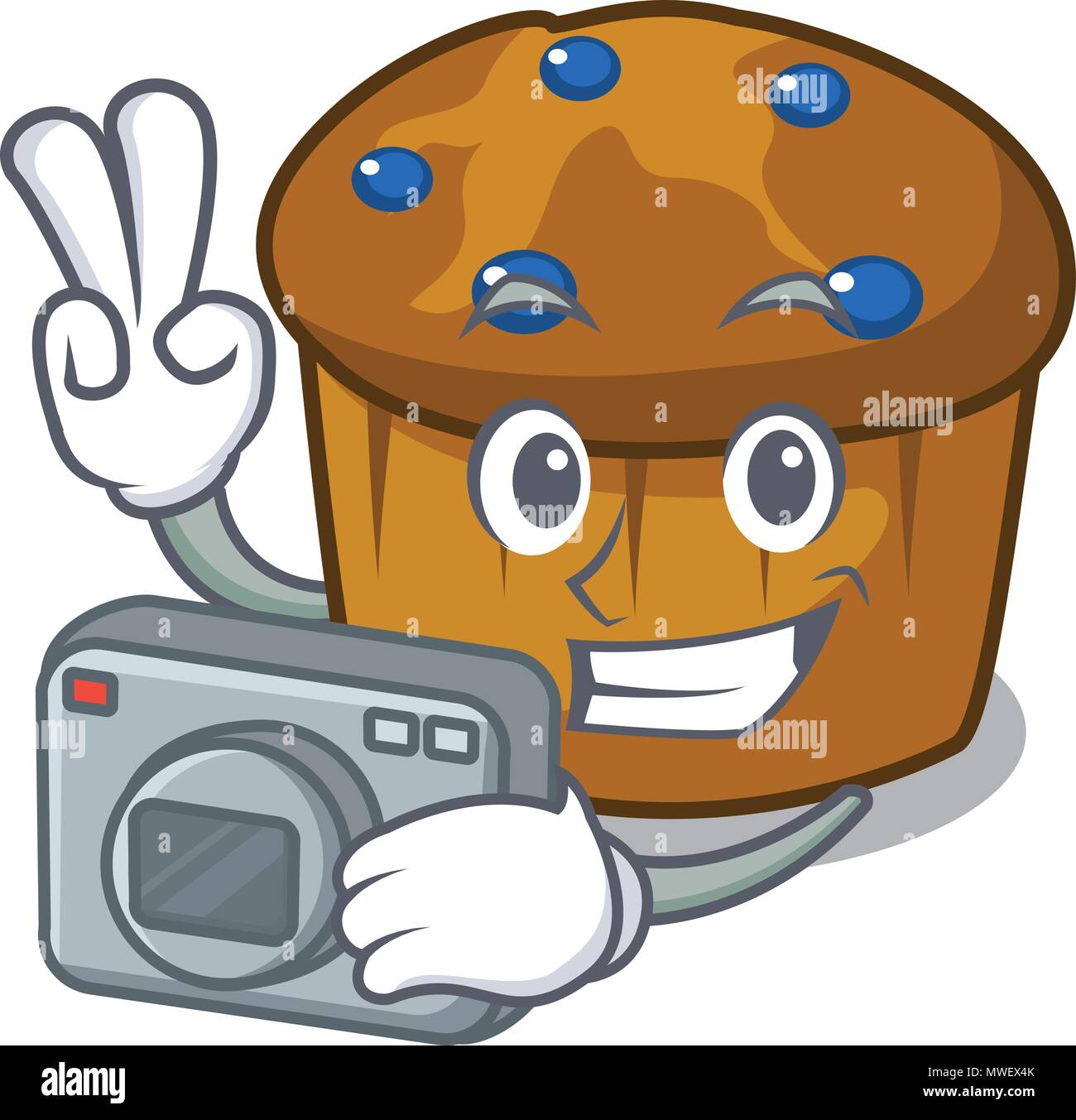 Photographer mufin blueberry mascot cartoon Stock Vector Image & Art ...