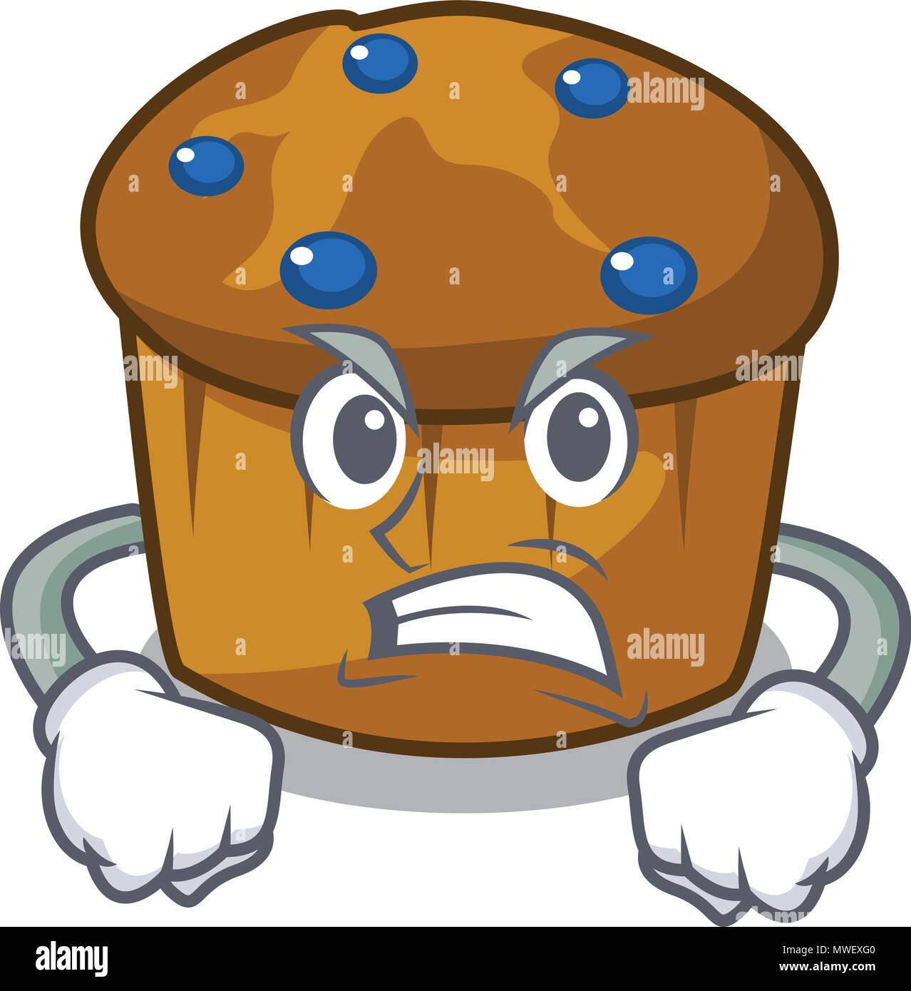 Angry mufin blueberry mascot cartoon Stock Vector Image & Art - Alamy