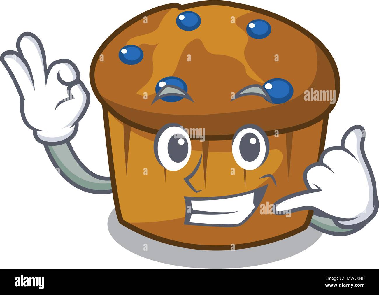 Call me mufin blueberry mascot cartoon Stock Vector Image & Art - Alamy