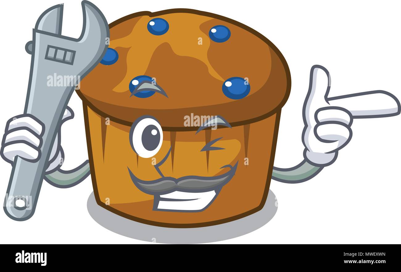 Mechanic mufin blueberry mascot cartoon Stock Vector Image & Art - Alamy