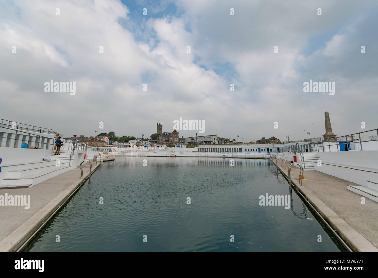 Jubille Pool outdoor Lido swimming pool at Penzance in Cornwall Stock ...