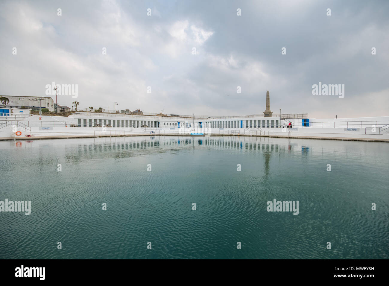 Jubille Pool outdoor Lido swimming pool at Penzance in Cornwall Stock ...