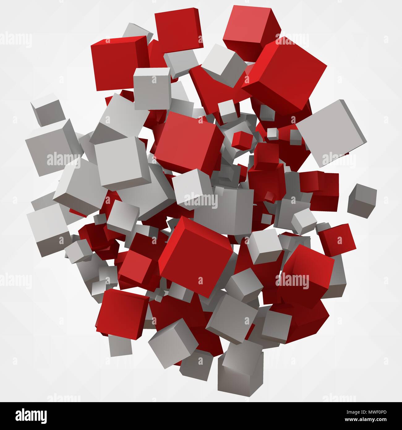 white and red cubes. 3d style vector illustration Stock Vector Image ...