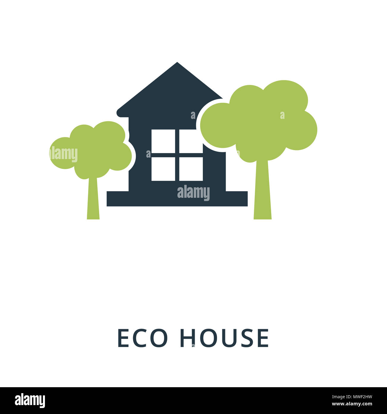Eco House icon. Flat style icon design. UI. Illustration of eco house ...