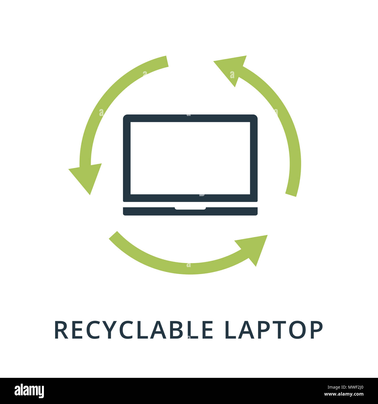 Recyclable Laptop icon. Flat style icon design. UI. Illustration of ... Recyclable Laptop icon. Flat style icon design. UI. Illustration of ...