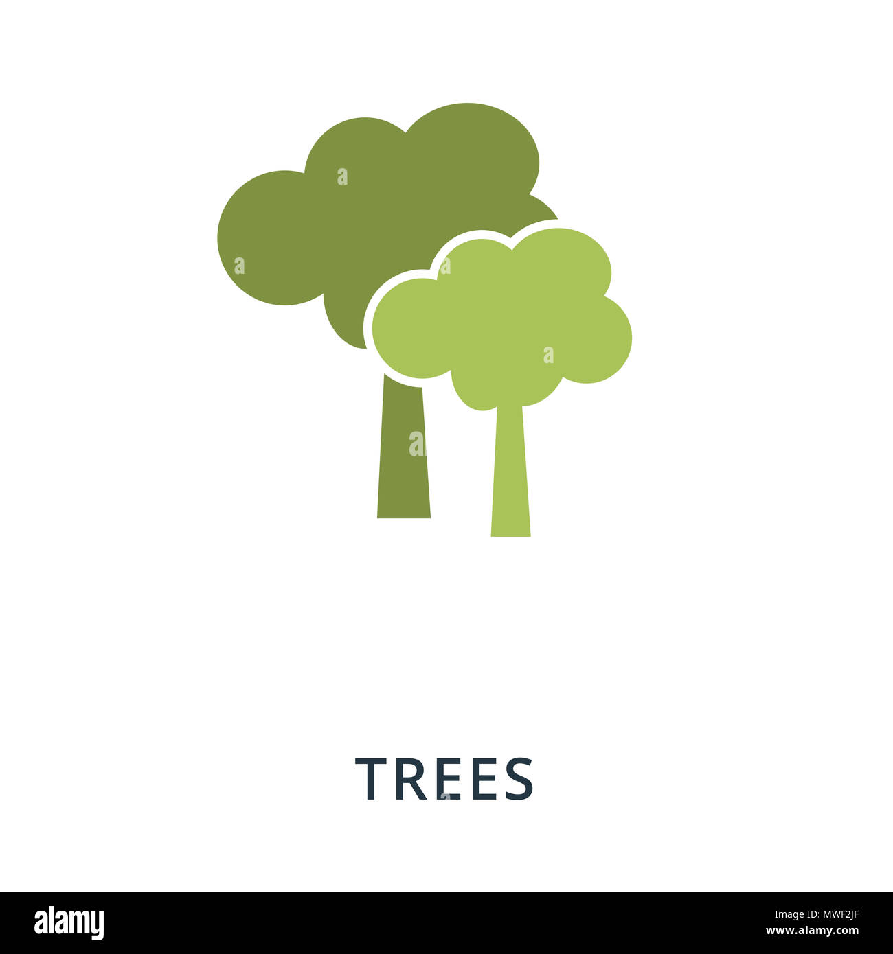 Trees icon. Flat style icon design. UI. Illustration of trees icon ...