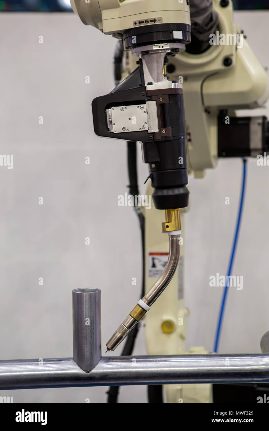 robot welding is standby in teaching mode Stock Photo - Alamy