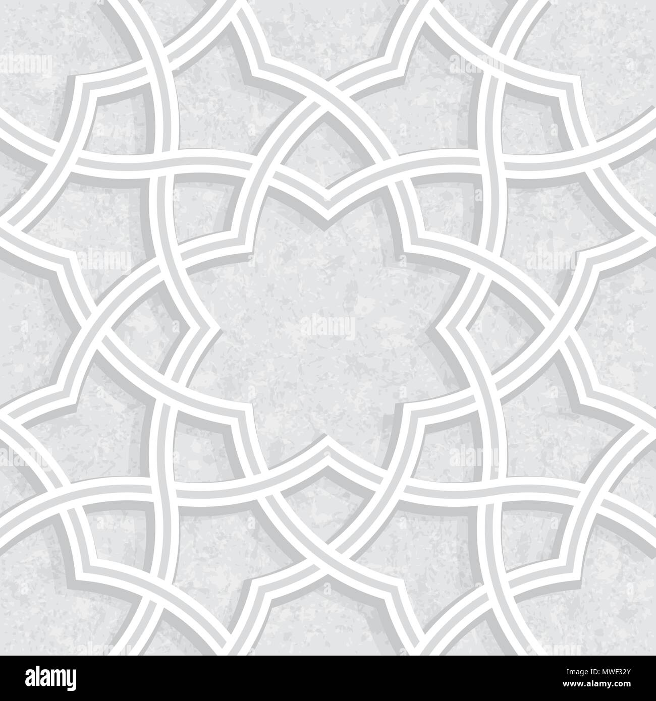 Geometric floral pattern with Light Grey Grunge Background, Vector ...