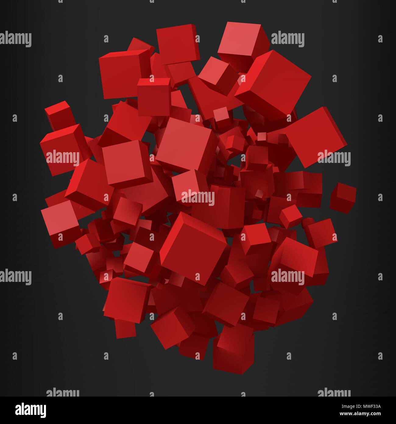 elegant red cubes. 3d style vector illustration Stock Vector Image ...