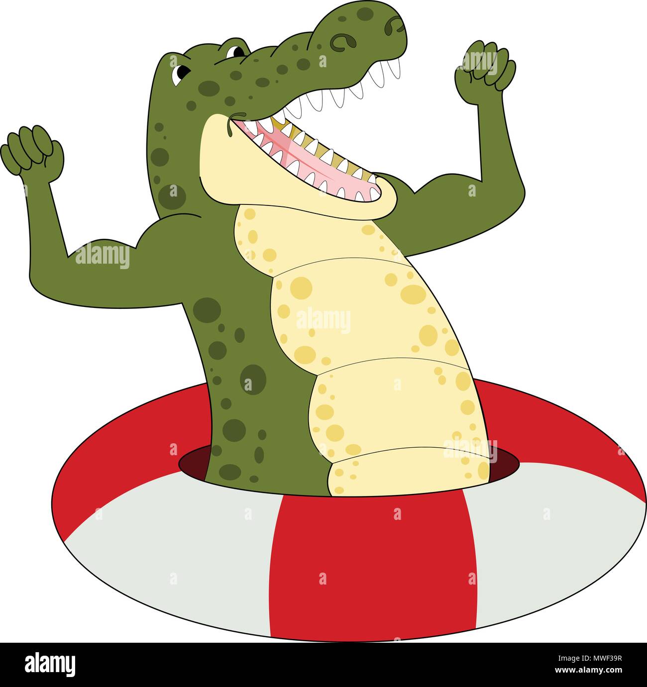 illustration of Cartoon strong crocodile vector Stock Vector Image ...