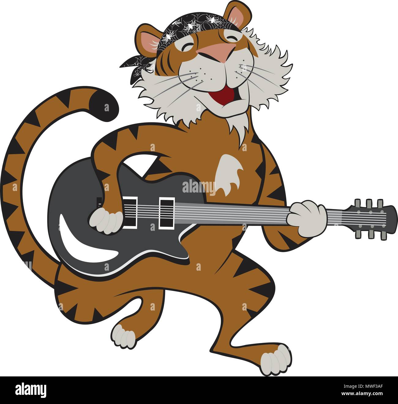Rock Star Tiger Vector Illustration on white background Stock Vector ...