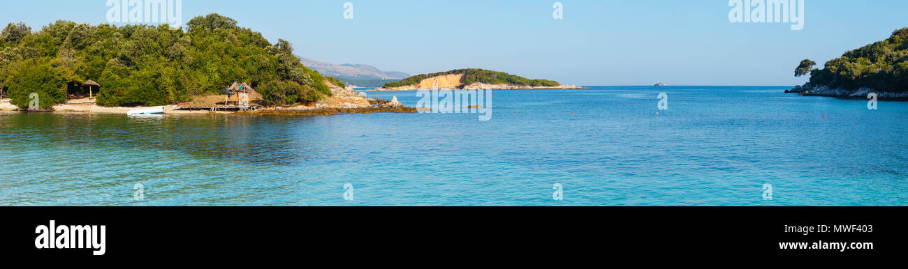 Beautiful Ionian Sea with turquoise water and morning summer coast view ...