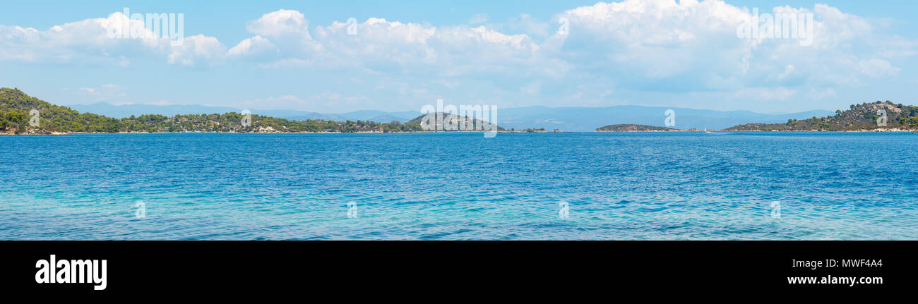 Summer sea coast landscape (Livari beach, Halkidiki, Sithonia, Greece ...