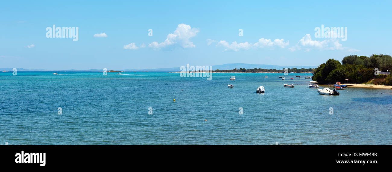Summer sea coast landscape (Livari beach, Halkidiki, Sithonia, Greece ...
