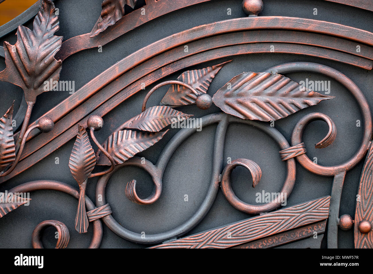 The fragment of forged metal products. close-up Stock Photo - Alamy