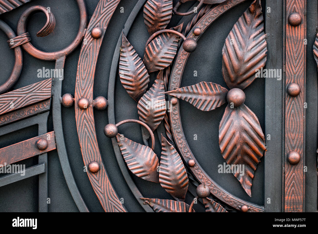 The fragment of forged metal products. close-up Stock Photo - Alamy