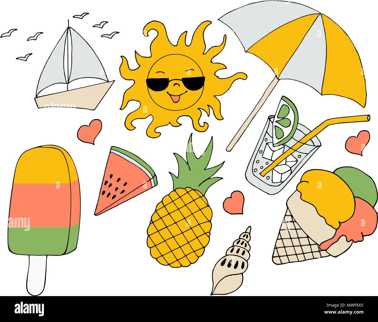 Drawing sun cream on Cut Out Stock Images & Pictures - Alamy