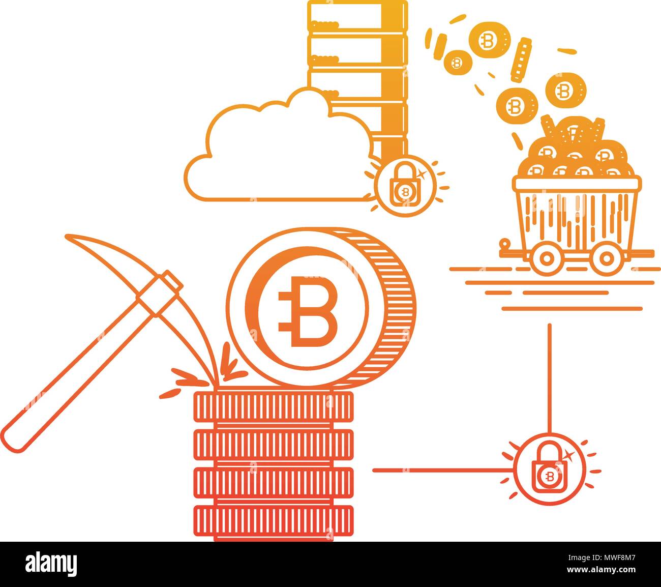 bitcoin cryptocurrency set icons Stock Vector Image & Art - Alamy