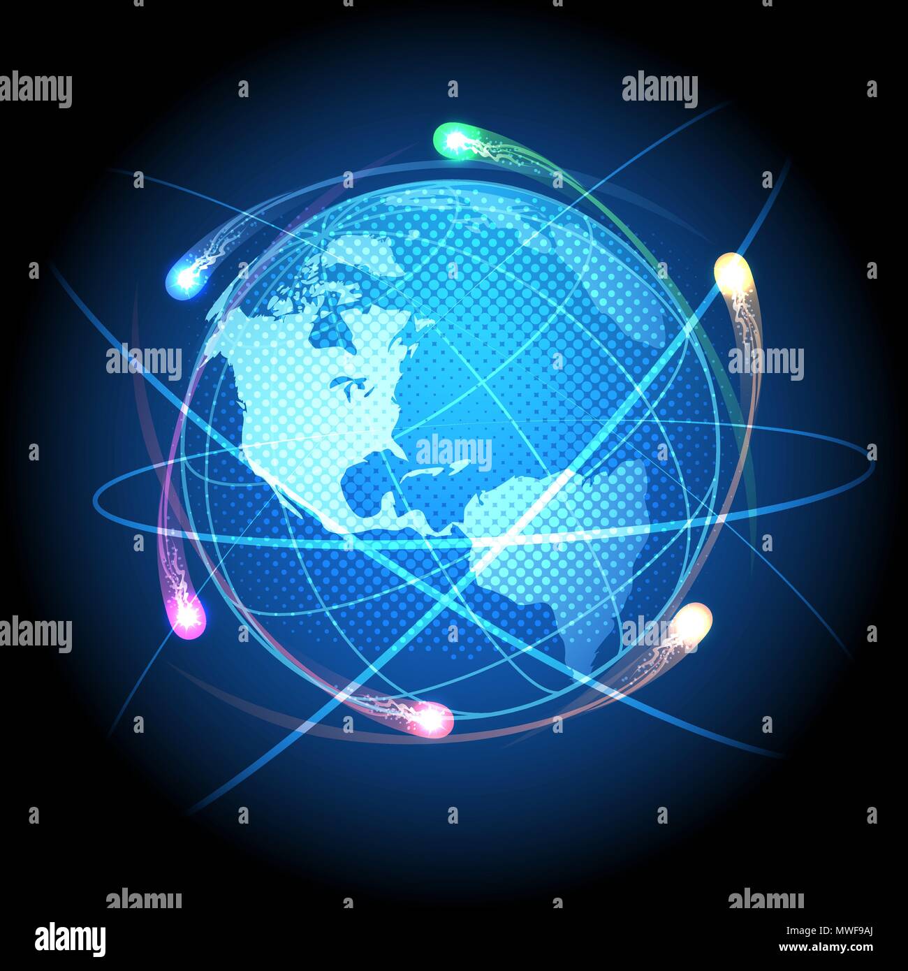 Globe in a Space design concept. Vector illustration Stock Vector Image ...