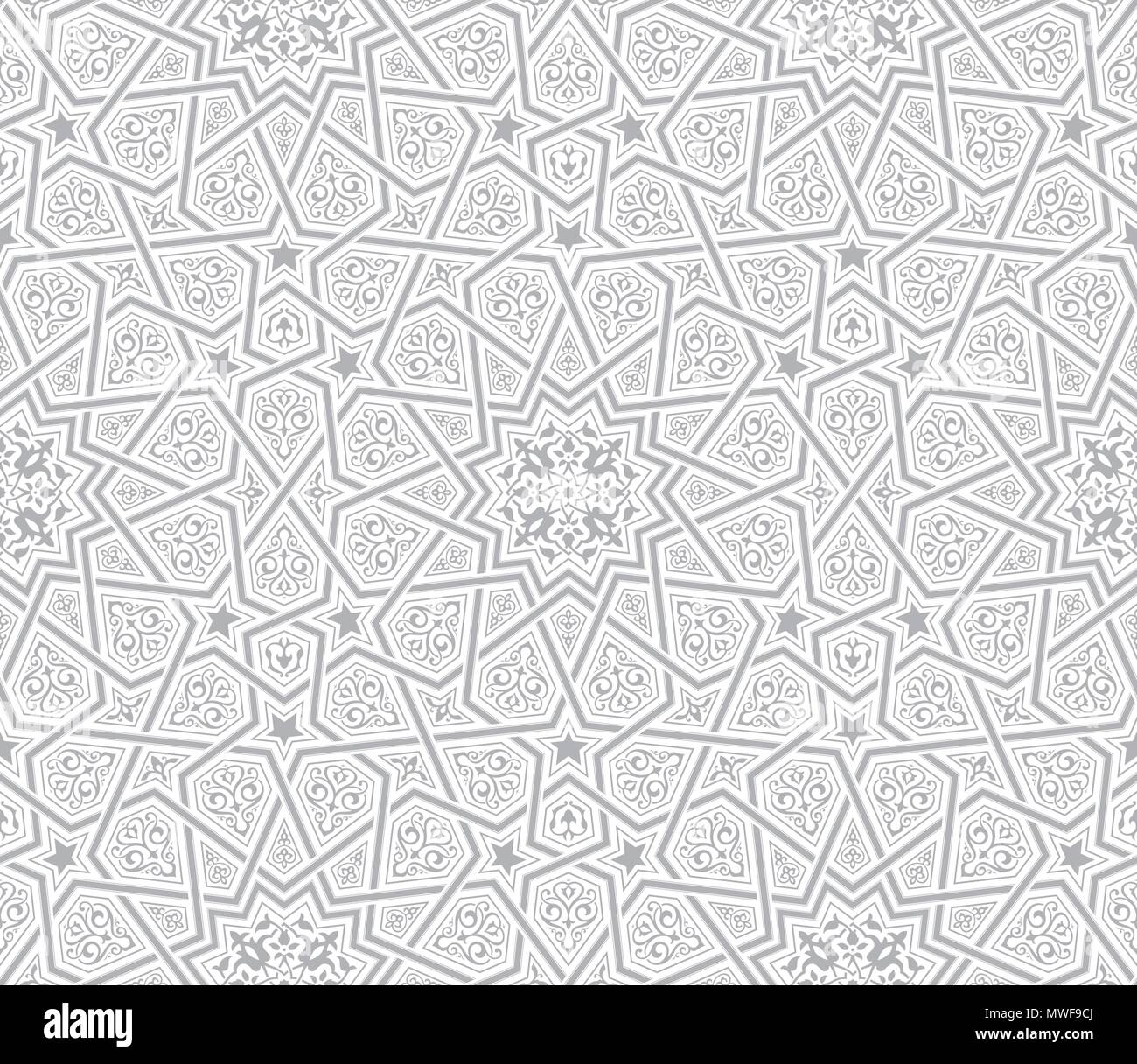 Islamic Star Ornament Grey Background, Vector Illustration Stock Vector ...