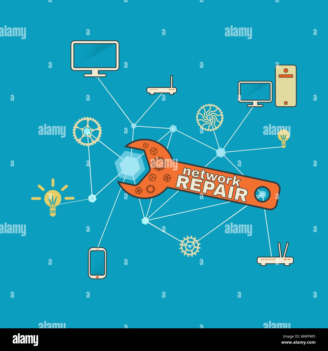 Network services and repairs conceptual vector illustration Stock ...