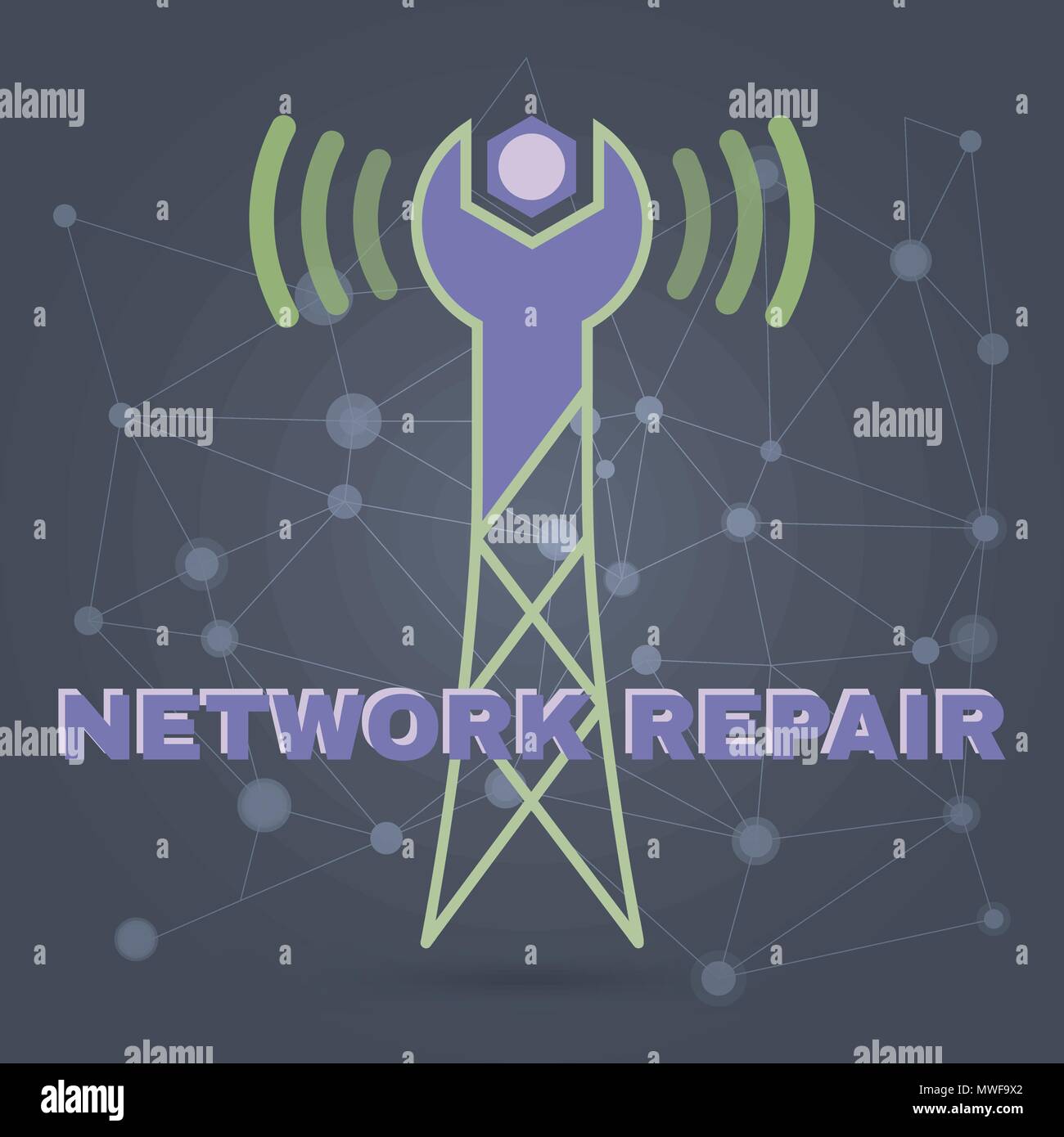 IT and mobile phone company logotype design - fixing wireless networks ...