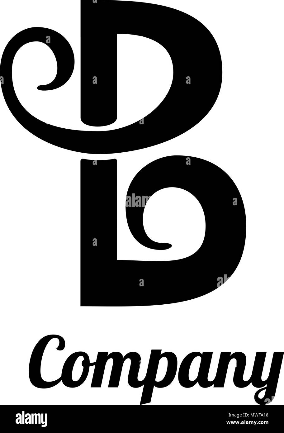 Creative stylized design of letter B for logotypes and monograms Stock ...